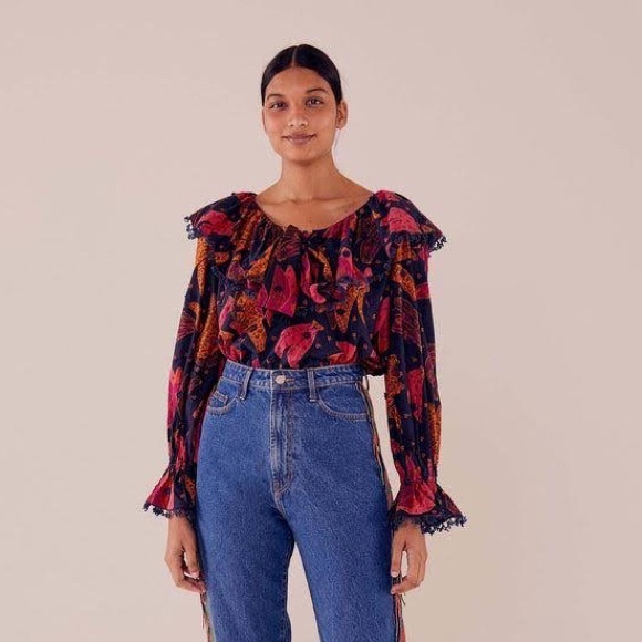 FARM Rio | Tops | Farm Rio Patchwork Bananas Blouse | Poshmark